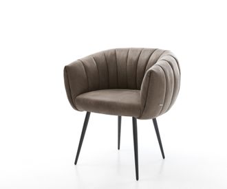 DELIFE Esszimmerstuhl Jada-Flex Mikrofaser Taupe Vintage 4-Fu&szlig; konisch Schwarz Taschenfederkern, Esszimmerst&uuml;hle