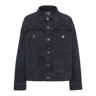 Balmain Denimjacke im Used-Look - - Jackets - Herren - Schwarzk - M