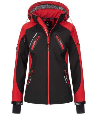 Rock Creek Damen Softshell Jacke Windbreaker Regenjacke &Uuml;bergangsjacke Softshelljacke Damenjacke Regenmantel Outdoorjacke Kapuze D-441 Schwarz 3XL