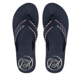 Tommy Hilfiger Zehentrenner Tommy Hilfiger Webbing Beach Sandal FW0FW09038 Dunkelblau