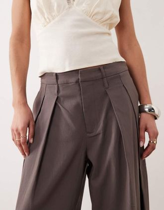 WeWoreWhat Pantalon avec ceinture double - Fer-Gris