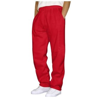 Generic Pantalons de Jogging Hommes Pantalons Hommes Couleur Unie Cordon de Serrage Jambe Droit Pantalon D&eacute;contract&eacute; Europ&eacute;en et Ample Sport Tendance Business