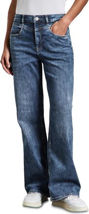 Street One Damen Style Wideleg 1-knopf 59 Wide Leg Jeans, Mid Blue Random, 31W / 30L EU