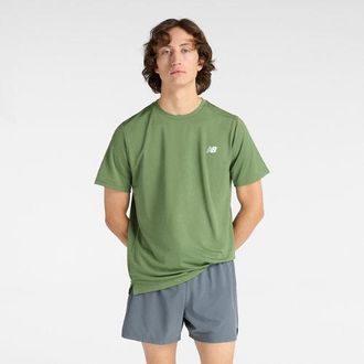 New Balance Homme Sport Short Sleeve T-Shirt en Vert, Polyester, Taille XL