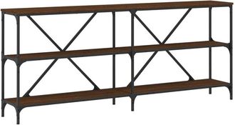 vidaXL Konsolentisch Braun Eiche 180x30x75 cm Holzwerkstoff und Eisen - Vidaxl