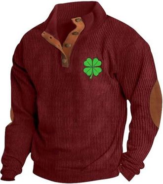 Generic Sweat-shirt à capuche Saint-Patrick pour homme 2026 - Haut vert - Sweat à capuche pour homme - Velours épais - Chaud et résistant au froid - Tenue lou