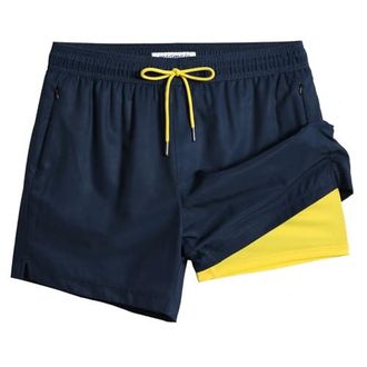 Maamgic Maillot de Bain pour Hommes avec Compression Short de Bain 2 en 1 | 5.5 S&eacute;chage Rapide Short de Natation d&eacute;contract&eacute; Boardshorts avec Pantalon int&eacute;rie
