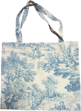 Ricami Fiorentini Baldi Broderie florentine Shopping bag (Toile de Jouy celeste)