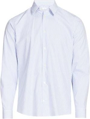 Au Printemps Paris Gerades Baumwollhemd - Blau