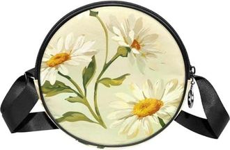 Generic Sac &agrave; bandouli&egrave;re circulaire pour femme, joli petit sac &agrave; bandouli&egrave;re avec fermeture &eacute;clair, bretelles r&eacute;glables, sac &agrave; main rond d&eacute;contract&eacute; pour fem