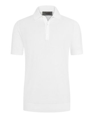 Ferrante Unifarbenes Poloshirt aus Baumwolle in Reiskornstruktur in