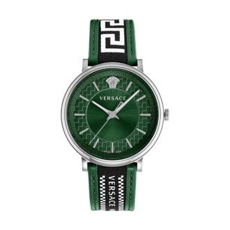 Versace Milit&auml;r Gr&uuml;n Zifferblatt Lederuhr - - Accessories - Herren - Mehrfarbig - ONE SIZE