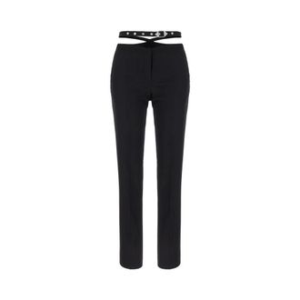The Attico Hose mit G&uuml;rteldetail - - Trousers - Damen - Schwarzk - XS