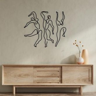 Hanah Home Stylish Black Decorative Metal Wall Accessory, 90 x 54 cm | 100% Metal, 1.2 mm Thickness | Perfect for Modern Home Decor & Office Spaces