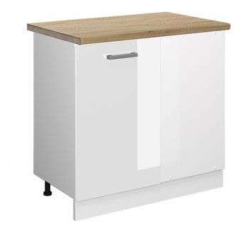 Vicco Meuble dangle R-Line, Blanc Haute brillance, 86 cm, pt Ch&ecirc;ne
