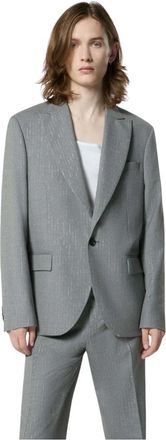 John Richmond Homme, Vestes, Gris, Taille: 3XL Blazer avec d&eacute;tails de rayures lumineuses