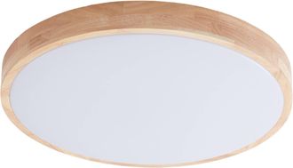 Lindby LED Smart Home Deckenlampe Innes dimmbar (Modern) aus Holz (1 flammig,) - Deckenleuchte Lampe Wohnzimmerleuchte