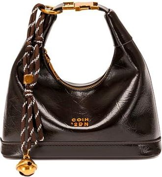 Generic Sac &agrave; bandouli&egrave;re en cuir synth&eacute;tique de couleur unie pour femme avec sangle r&eacute;glable, sac &agrave; main polyvalent avec fermeture &eacute;clair et breloque cloche 