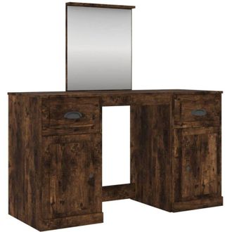 vidaXL Schminktisch mit Spiegel R&auml;uchereiche 130x50x132,5 cm Vidaxl