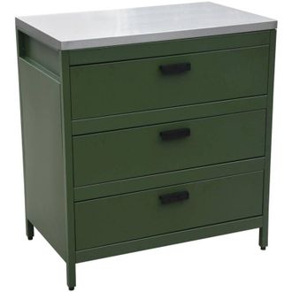 Sweeek Outdoor-K&uuml;che aus Stahl mit 3 Schubladen L 80 cm