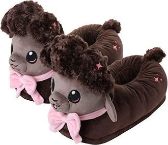 Corimori Betty la brebis, Pantoufles en Peluche, Divers Motifs, Taille Unique 34/44 EU (Brune)