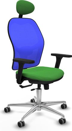 Piqueras y Crespo Ergonomischer B&uuml;rostuhl, atmungsaktiv, mit 3D-Armlehnen, h&ouml;henverstellbare Lendenwirbelst&uuml;tze und festes Kopfteil, ausgestattet mit Syncro/Traslack. B