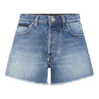 Philipp Plein Damen, Shorts, Blau, W25Gr&ouml;&szlig;e