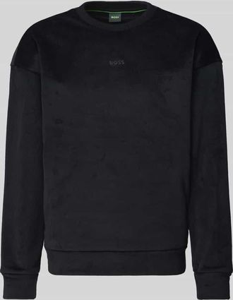 HUGO BOSS Sweatshirt mit samtiger Oberfl&auml;che