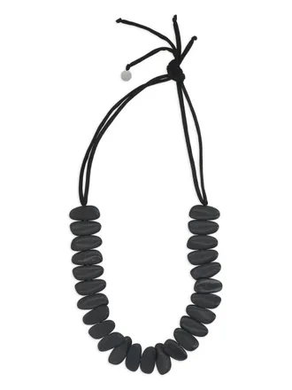 Maria Calderara collier à pendentif crêpe - Noir