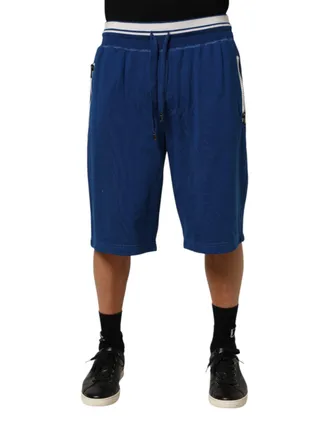 Dolce & Gabbana Mens Blue Cotton Blend Bermuda Sweatpants Shorts Co+pl
