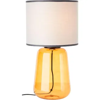 Brilliant Hydra Tischleuchte 56cm grau/gelb Glas/Textil Schnurzwischenschalter 1x A60, E27, 60 W, Geeignet f&uuml;r Normallampe (nicht enthalten)