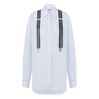 Moschino Camicia Vichy di Cotone - - Blouses & Shirts - Damen - Blau - L