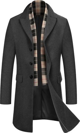 Coofandy Herren Mantel Wintermantel M&auml;nner Warmer Wollmantel Trenchcoat Kurzmantel Winterjacke Herrenmantel L&auml;ssige Windjacke Reversjacke Wintermantel Business