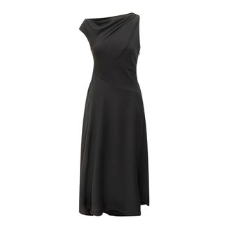 Calvin Klein Femme, Robes, Noir, Taille: 38 FR Robe Midi Asym&eacute;trique
