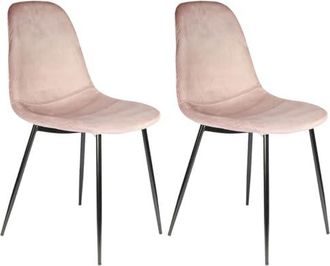 Altobuy Alessia - Lot de 2 Chaises Velours C&ocirc;tel&eacute; Roses
