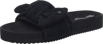 Flip*Flop Damen poolslide Bow Cord Hausschuh, Black, 37 EU