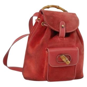 Gucci Pre-owned Suede Backpack - - Pre-owned - Damen - Rot - ONE SIZE