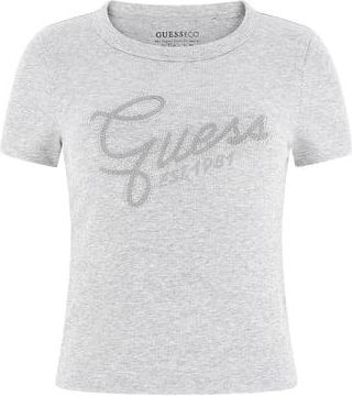 Guess T-shirt en coton m&eacute;lang&eacute; avec logo
