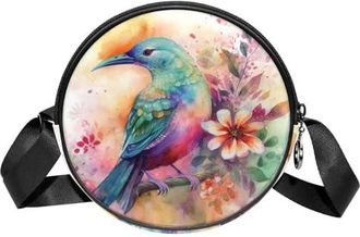 Generic Petit sac &agrave; bandouli&egrave;re circulaire pour femme, sac &agrave; bandouli&egrave;re avec fermeture &eacute;clair, bretelles r&eacute;glables, sac &agrave; main rond d&eacute;contract&eacute; pour femmes e