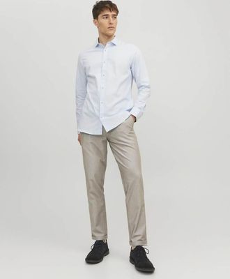 Jack & Jones Classic - Hose in Beige-Wei&szlig;