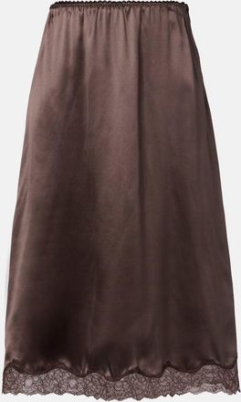 Magda Butrym Midirock aus Seidensatin mit Spitze