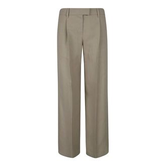 Brunello Cucinelli Femme, Pantalons, Beige, Taille: 38 FR Pantalon ample &agrave; plis