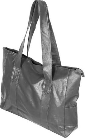 Holibanna Paquet Cabas Grosse Capacité en Similicuir PU Souple Gris Paquet à Main Bandoulière Zippé pour Femme Travail Sorties et Usage Quotidien