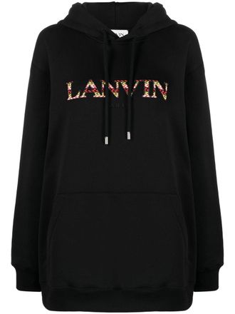 Lanvin hoodie à logo brodé - Noir