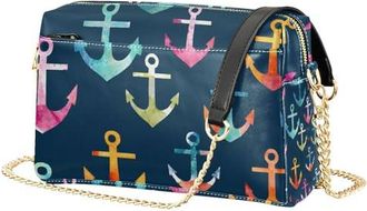 Mnsruu Sacs à bandoulière pour femme, sac à main en cuir avec motif de navigation coloré