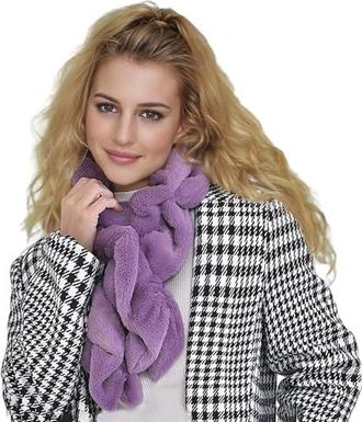 Lina & Lily &Eacute;charpe Volant&eacute;e en Fausse Fourrure pour Femme Hiver (Lavande)
