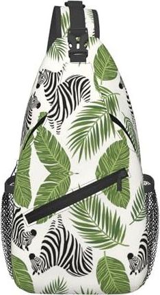 Generic Casual Sacoche Homme Bandouliere Flamant Roses exotique, Hawa&iuml;, feuilles de palmier tropicales, art floral Sacs &agrave; Bandouli&egrave;re Durable Sling Sac &agrave; Dos 