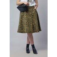 Ganni Print Denim Wrap Midi Skirt