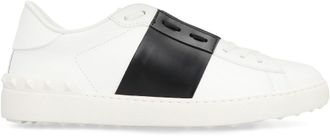 Valentino Garavani Mens Low-Top Sneakers Open Leather White-Black-White Calf Trainers White/black/white