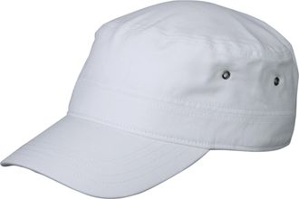 Myrtle Beach Army Military Cap im Kuba Castro Look in Weiss Weiss ( Weiß )